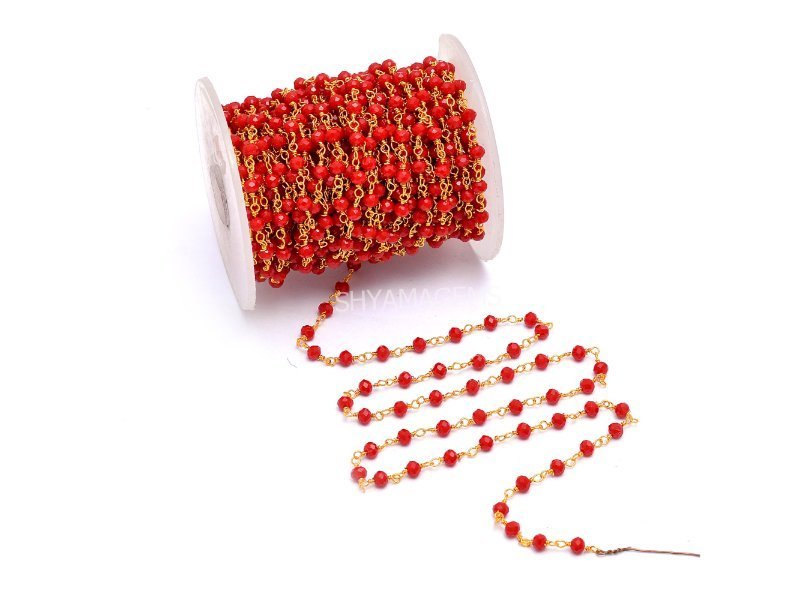 RUBY Rosary Chain Gold Plated Buy Online - Shyama Gems